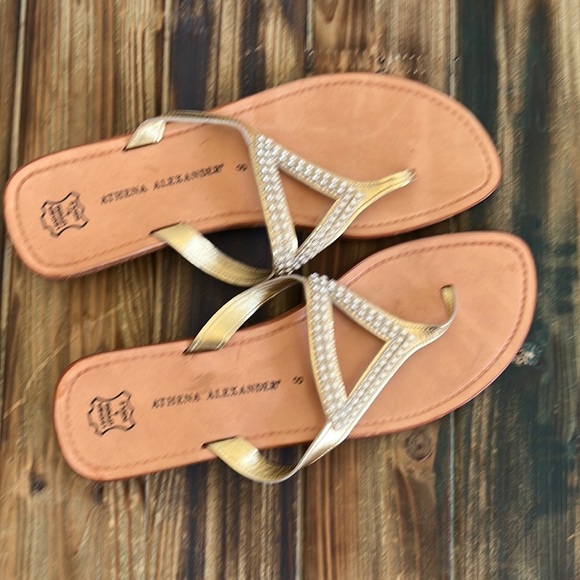 Athena Alexander | Shoes | Athena Alexander Gold Sandals Size 8 | Poshmark